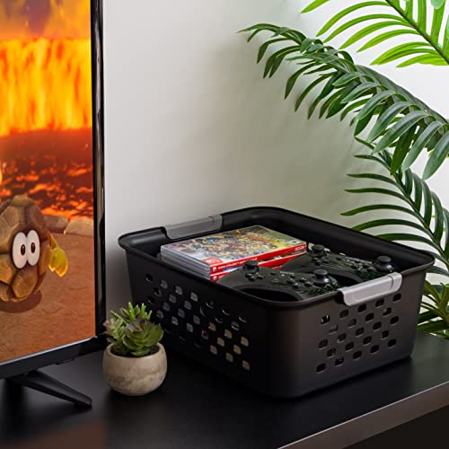 IRIS USA Plastic Storage Basket, 6-Pack, Medium, Shelf Basket Organizer ...