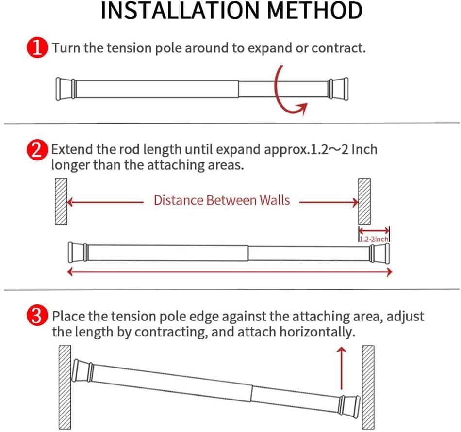 Blu-Pier Tech Small Spring Tension Window Curtain Rods, 12 to 20-Inch ...