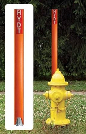 Hydrant/Object Marker, Flexible 4' Long Orange Post with a"HYDT ...