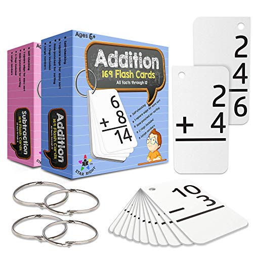 Star Right Addition and Subtraction Flashcards with 4 Metal Binder ...