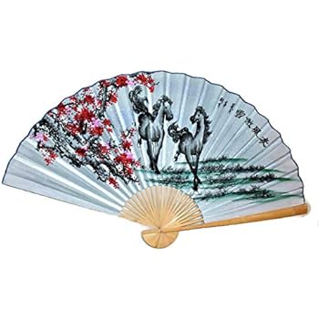 Amazon.com: "Classic 35"" Oriental Feng Shui Wall Fan-He (Happyness ...