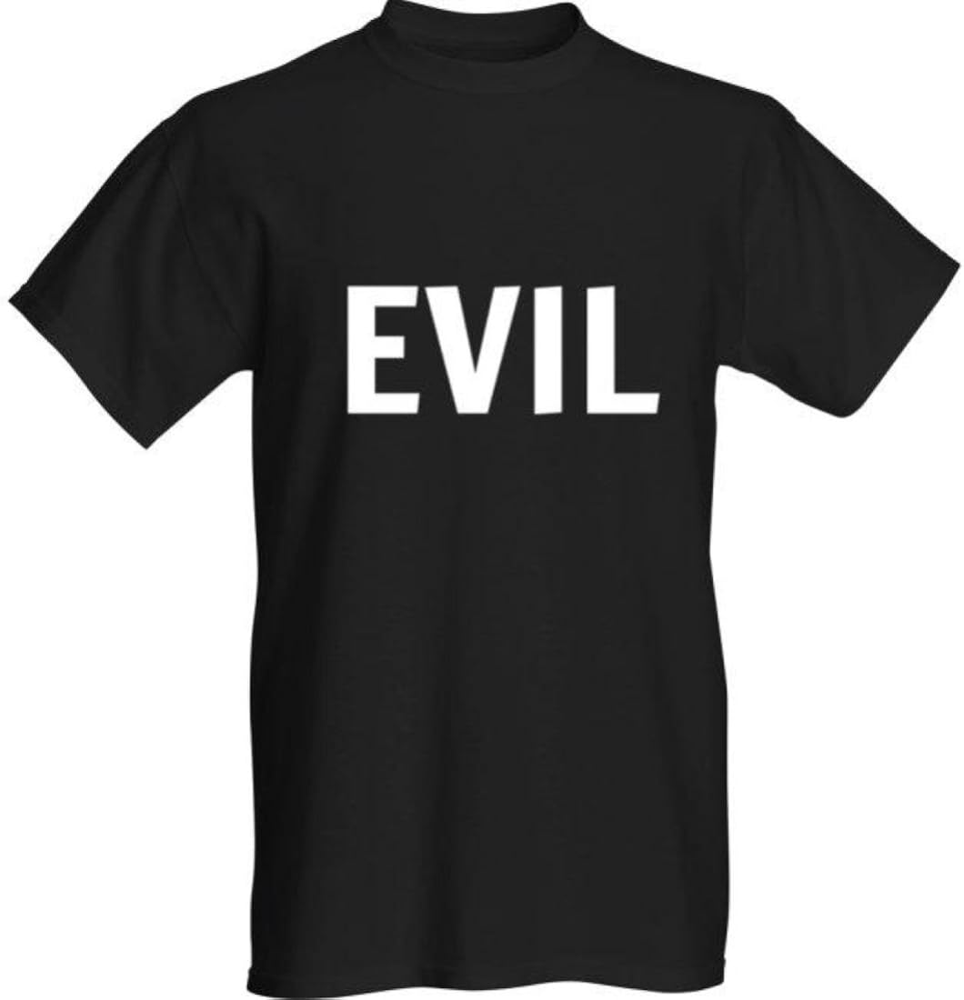 Evil T-Shirt - White Text: Amazon.ca: Clothing & Accessories