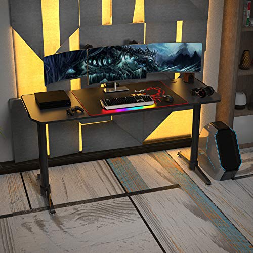 It's_Organized 60 inch Gaming Computer Desk,T-Shaped PC Laptop Table ...