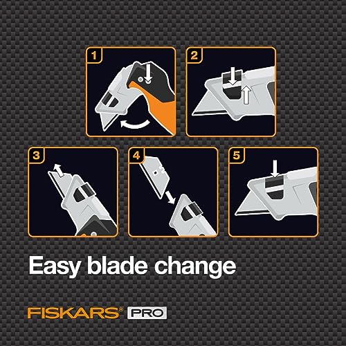 Fiskars Pro Retractable Folding Utility Knife - Box Cutter with ...