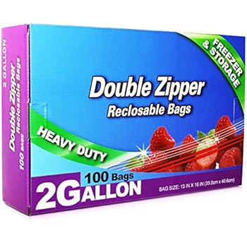 Amazon.com: Neaties Heavy Duty 2 Gallon Double Zip Lock Bags for ...