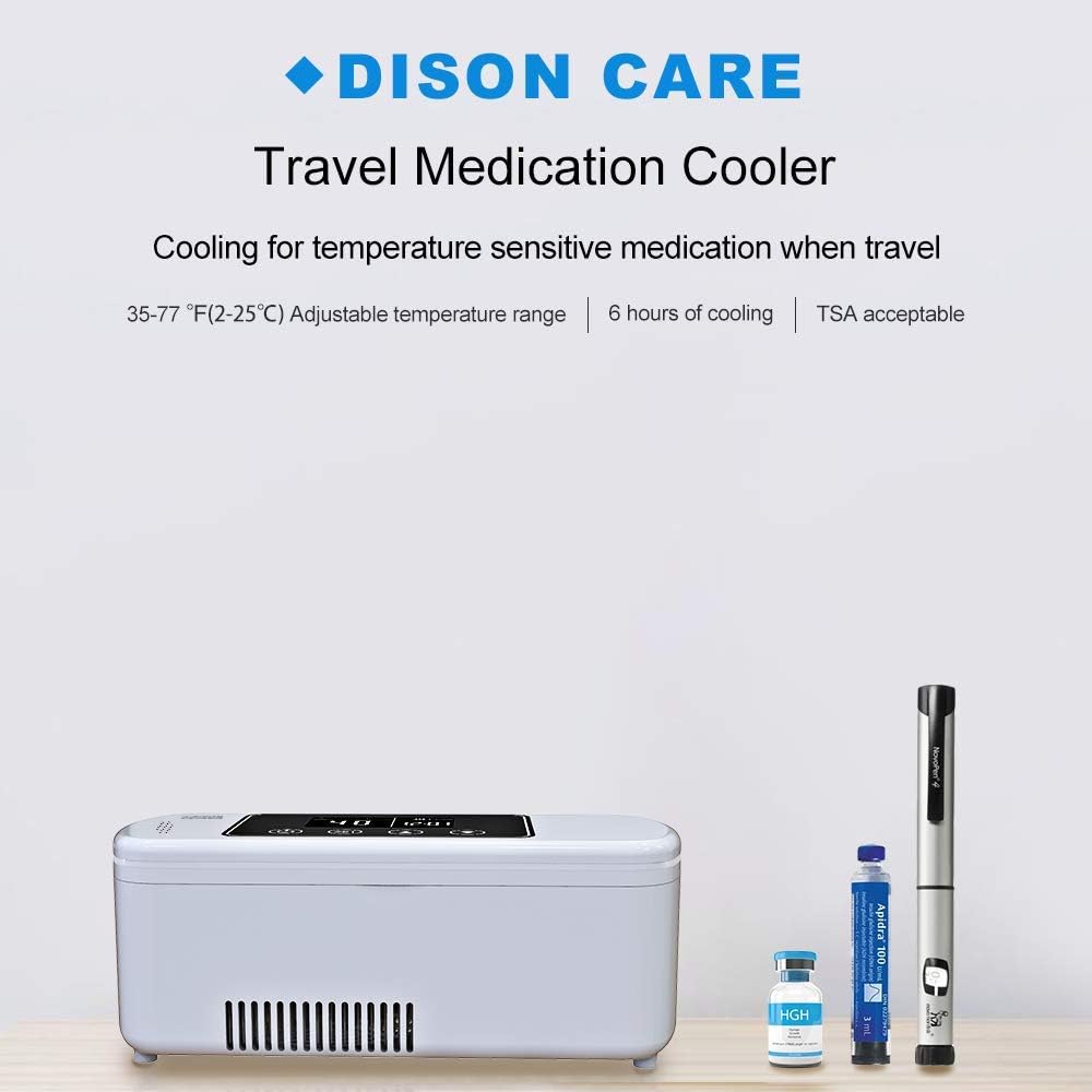 Dison Care Mini Fridge Insulin Cooler Travel Case 2-8 Degree Portable ...