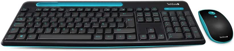 TECHZONE Teclado y Mouse inalámbrico Plug & Play con Soporte para ...