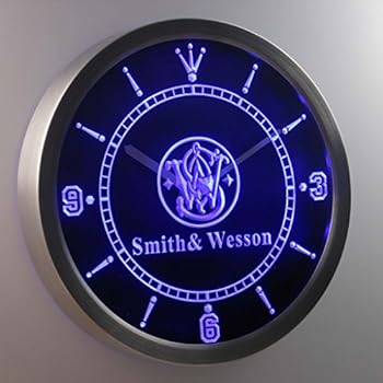 Amazon.com: 17" Blue Neon Wall Clock, Colt Firearms, Revolvers Pistols ...