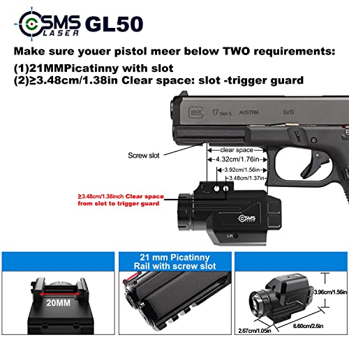 SMSlaser GL50 1000 Lumens Rechargeable Pistol Laser Light Combo ...