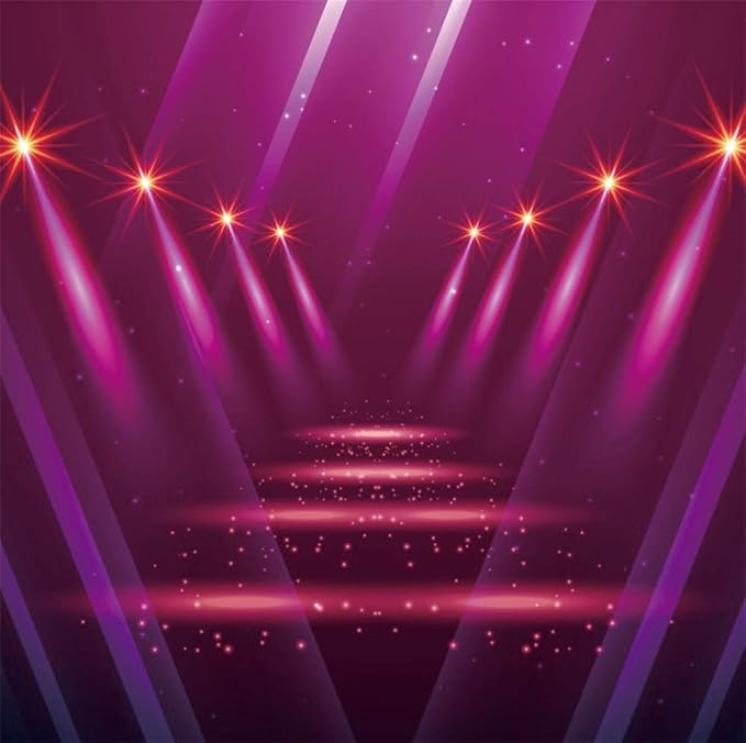 Amazon.com : Laeacco Splendid Purple Stage Backdrop 8x8ft Vinyl Bright ...