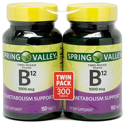 Spring Valley - Vitamin B-12 1000 mcg, Timed Release, 300 Tablets, Twin ...