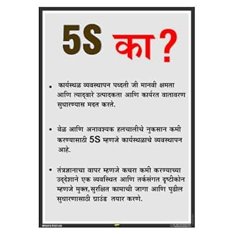 Mr. Safe - Why 5S Poster in Marathi PVC Sticker A3 (11.7 inch X 16.5 ...