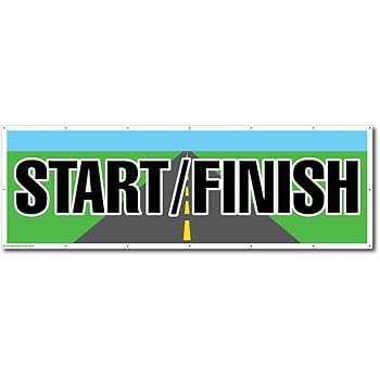 Amazon.com : Race Banner - 4' x 12'"Start/Finish" - Full Color Vinyl ...