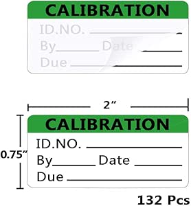 Amazon.com : Calibration Stickers, Green Black Word Calibration Labels ...