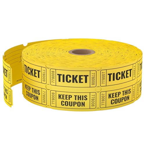 2000 Methdic Golden Raffle Tickets (4 Color Selection), Double Roll ...