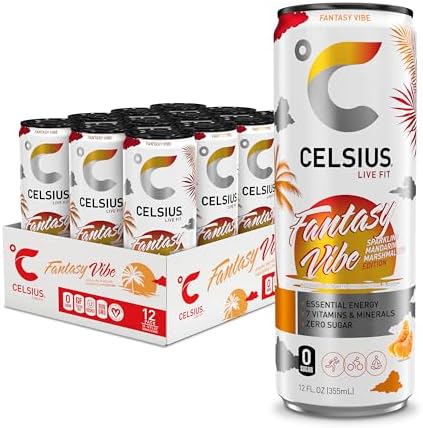 CELSIUS Sparkling Fantasy Vibe, Functional Essential Energy Drink, 12 ...