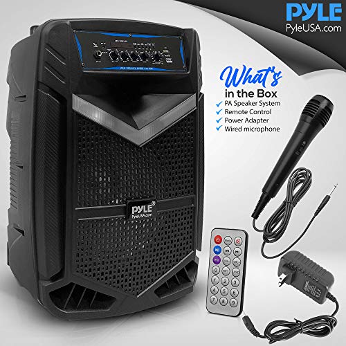 Pyle Portable Bluetooth PA Speaker System - 800W Rechargeable Outdoor Bluetooth Speaker Portable ...