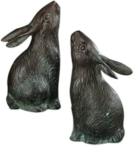 Amazon.com: Pair of Cast Iron Rabbit Bookends 6 Inches Tall with a ...