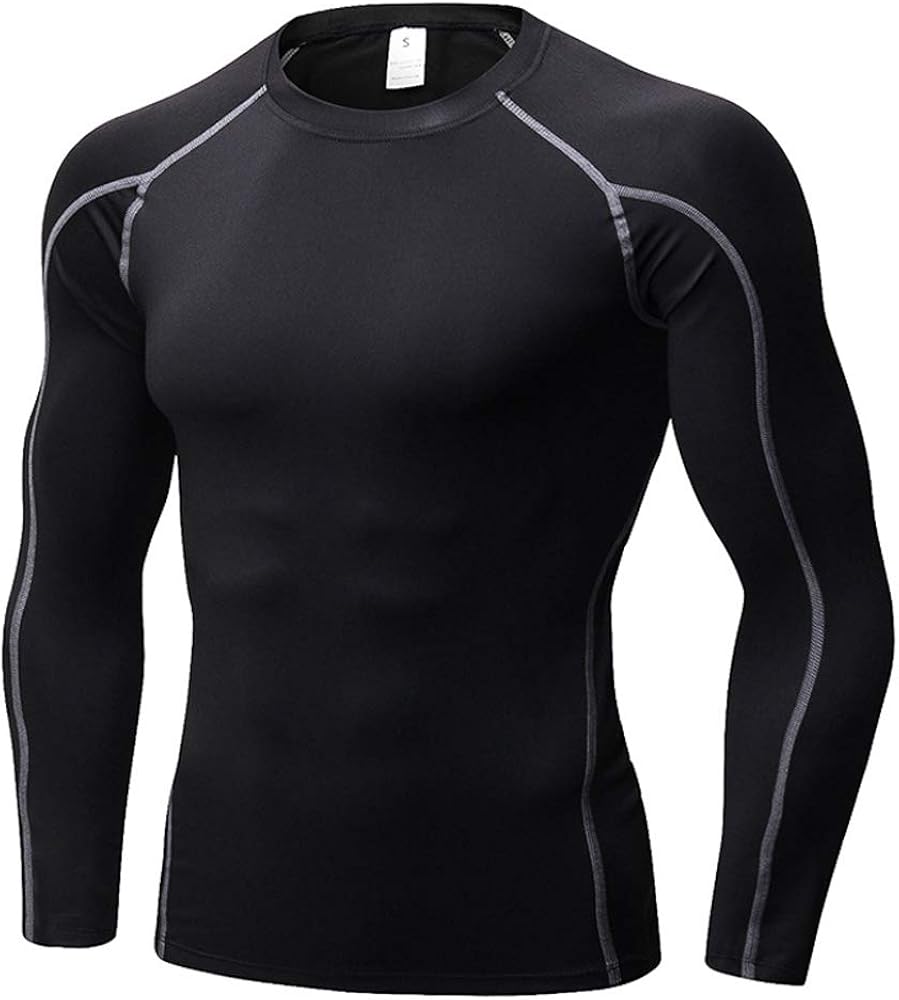 Men's PRO skin-tight fitness running training T-shirt Amazon stretch ...