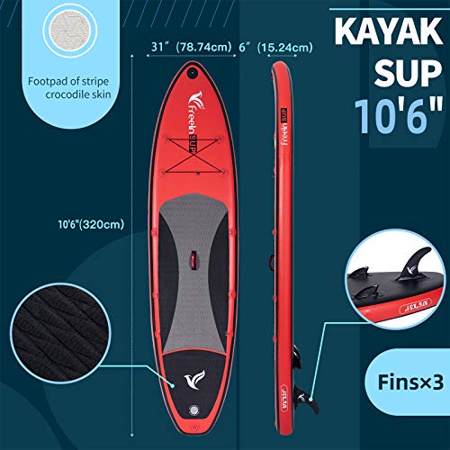 Freein Stand Up Paddle Board Inflatable SUP 10'/10'6 Long with Kayak ...