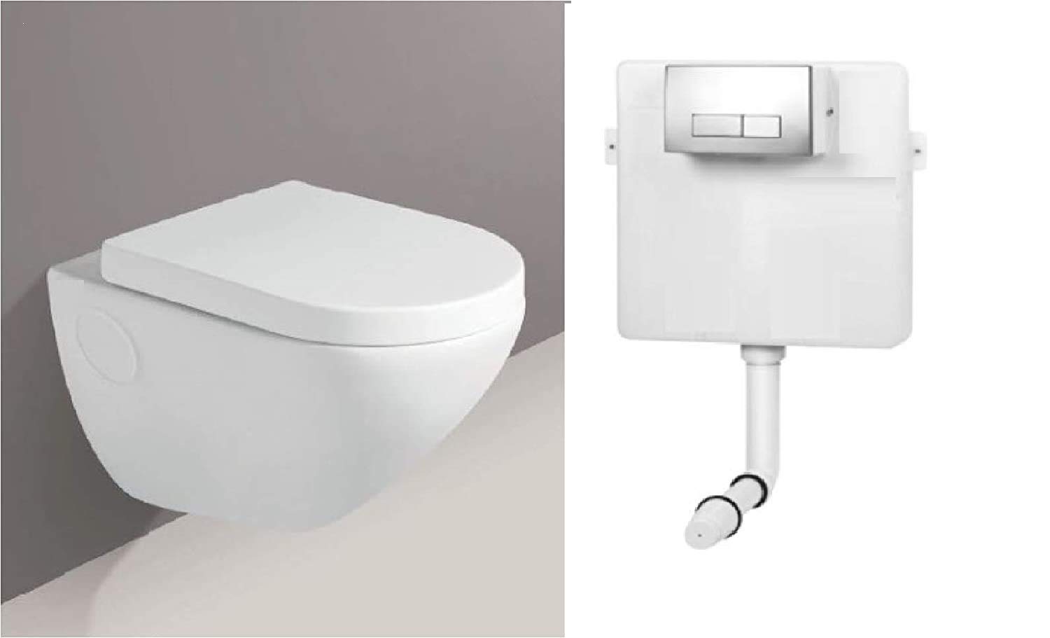 Combo Offer Concealed Cistern Tank & Ceramic Glaze Wall Hung/Wall ...