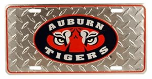 Amazon.com : NCAA Auburn Tigers Diamond Plate Car Tag : Auburn ...