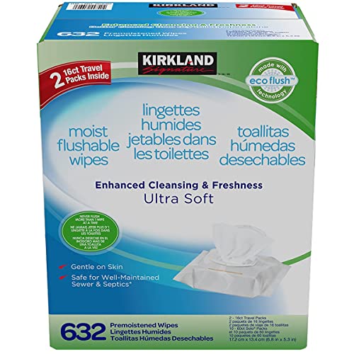 Kirkland Signature Moist Flushable Enhanced Cleansing & Freshness Ultra ...