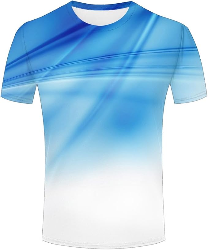 playera de manga corta para hombre, diseño de degradado, color azul y ...