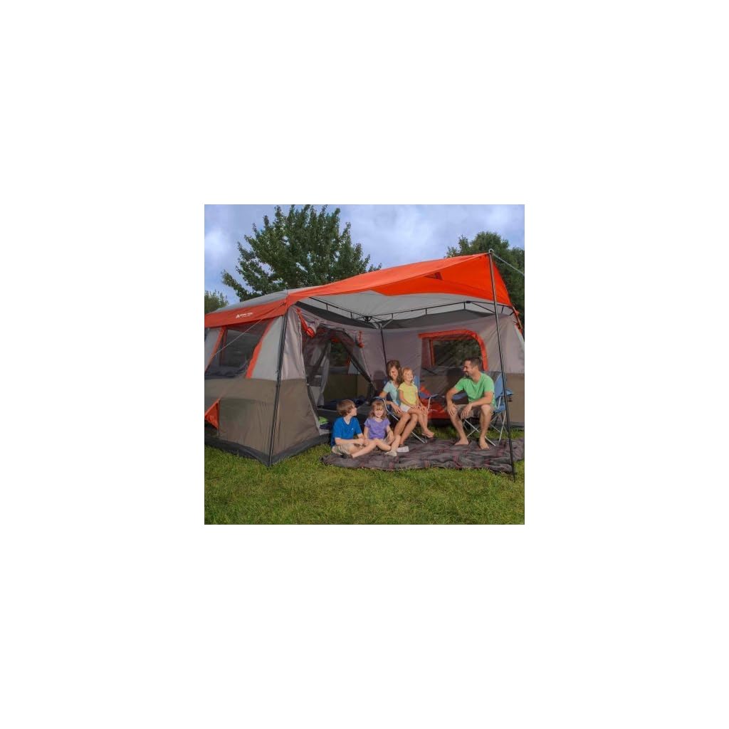 Ozark Trail 16x16-Feet 12-Person 3 Room Instant Cabin Tent with Pre-Attached Poles - Missouri ...