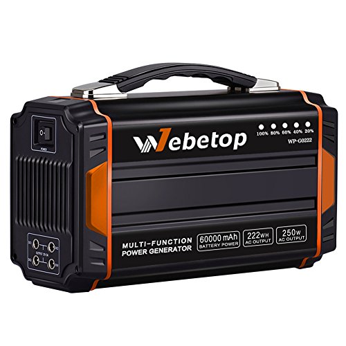 Webetop 250w 60000mah Portable Generators Power Inverter Battery 222wh ...