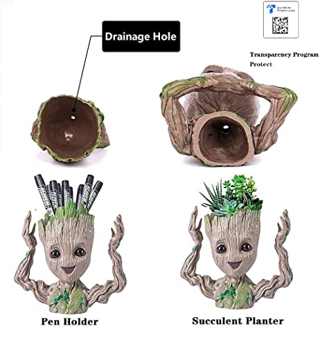 Baby Groot Planter Flower Pot - Baby Groot Head Flower & Succulent ...