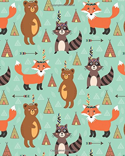 Amazon.com: Journal Notebook Cute Tribal Raccoons, Foxes, and Bears ...