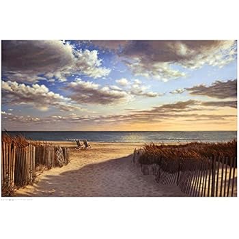 Amazon.com: Sunset Beach Art Poster Print by Daniel Pollera, 37x25 ...