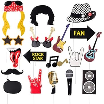 Amazon.com: Rock Star Party Photo Booth Props Western Society Culture ...