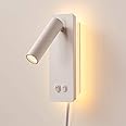 MOLUOLA LIGHTING LED Wall Lamp Bedside Reading Light Plug-in 3W Headboard Wall Sconce Adjustable ...