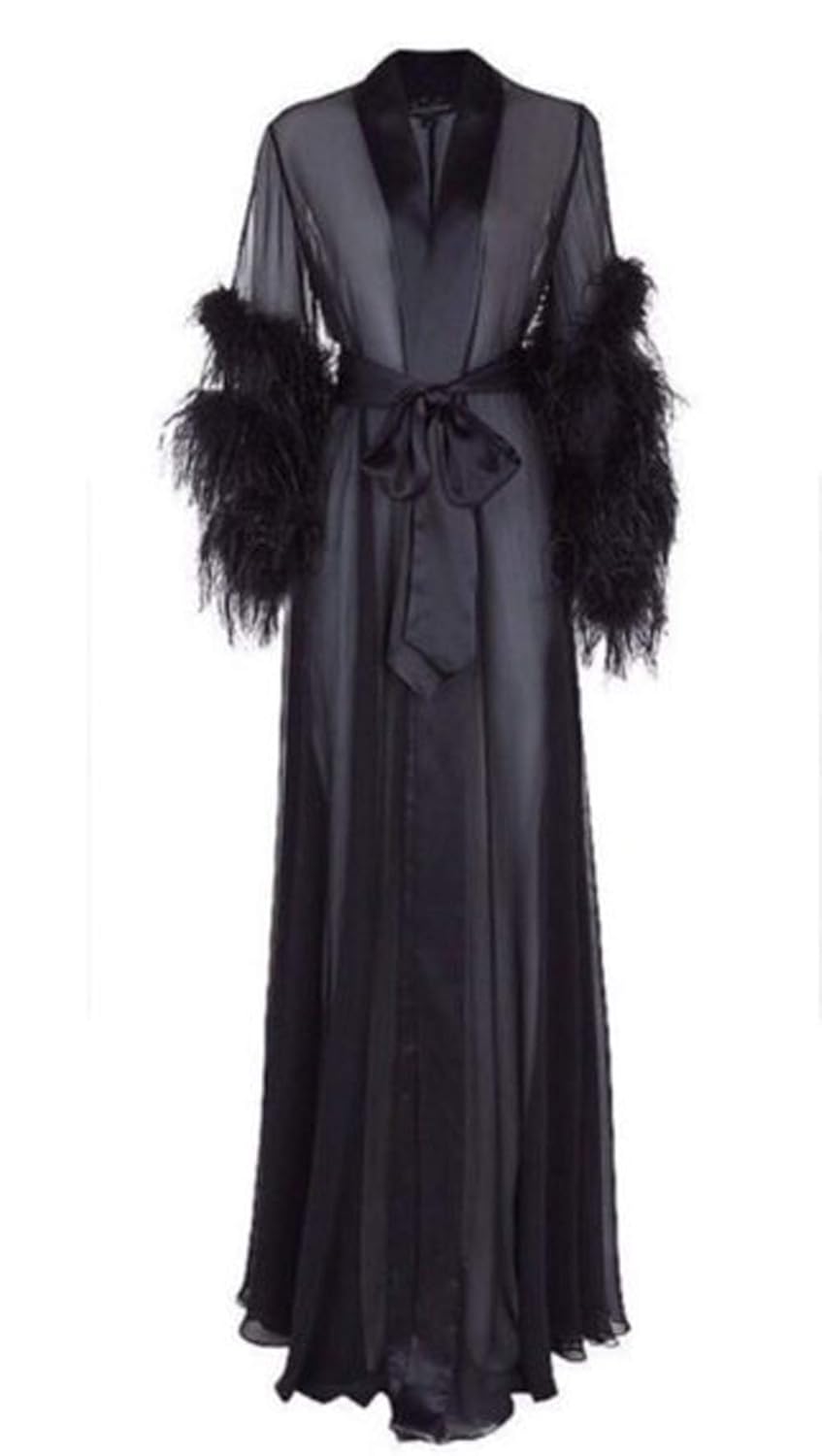 Vintage Robes | Lace, Feather, Fur Trim Robes Peignoir set