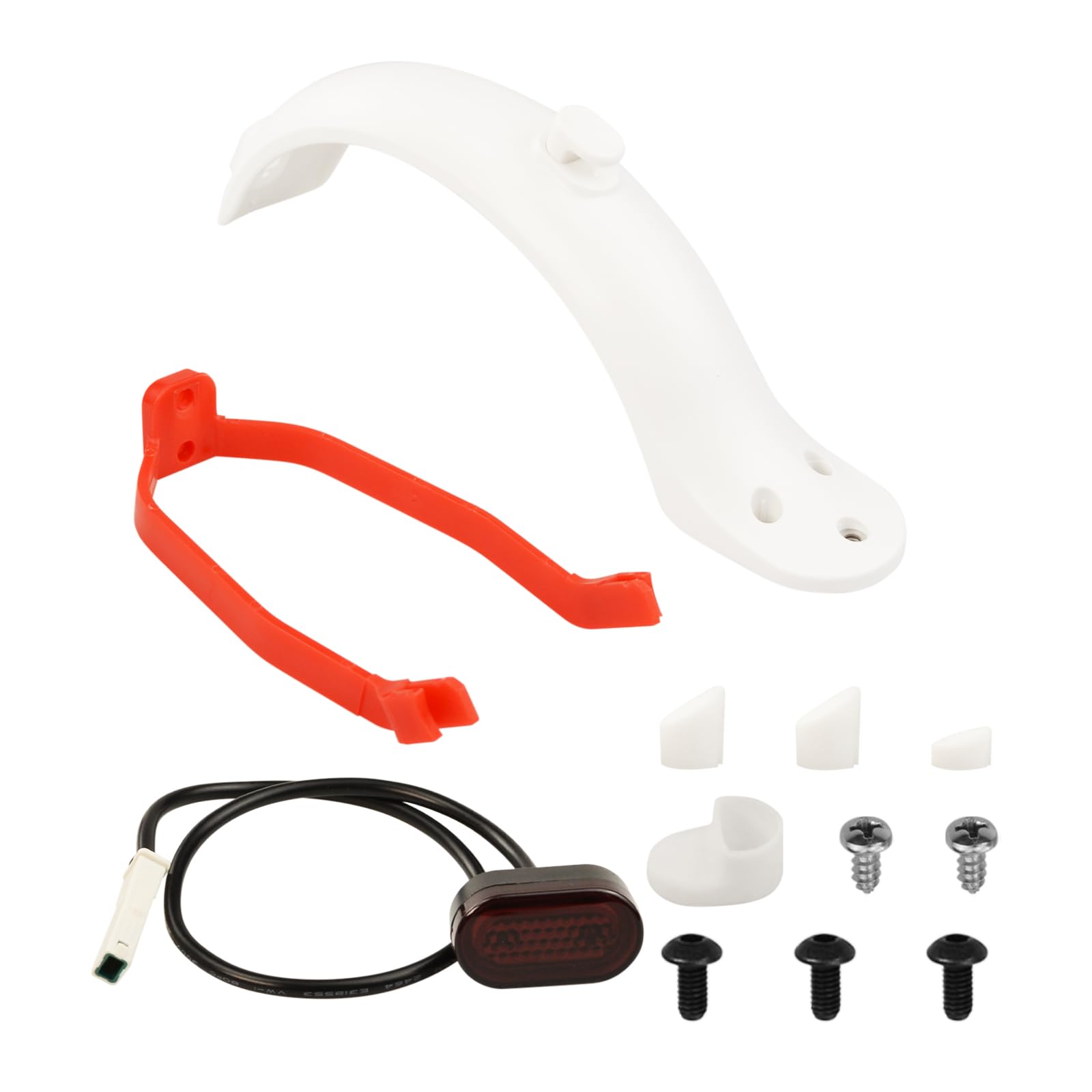 Flylin Scooter Rear Fender, Mudguard Bracket with Screws/Hook/Tail ...