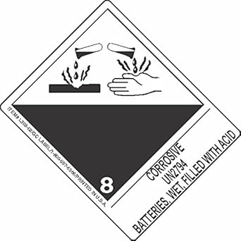 GC Labels-L303P3374, Corrosive UN2794 Batteries, Wet, Filled With Acid ...