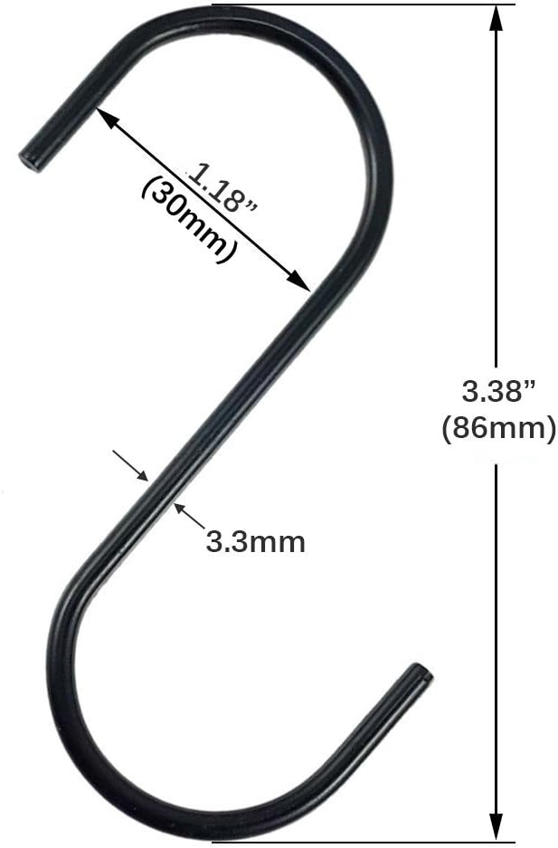 Zeltauto 20 Pack Stainless Steel S Hooks 9cm Heavy Duty Hold 18kg S ...