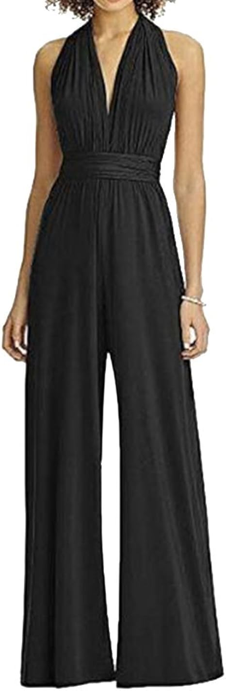 Damen Jumpsuit Sommer Elegante Trendigen Festival V-Ausschnitt Ärmellos Overall Fashion Fashion ...