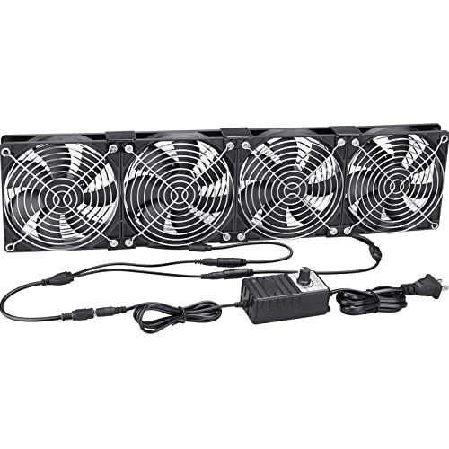 GDSTIME Big Airflow 4X 120mm Fans with 100V-240V AC Powered Speed ...