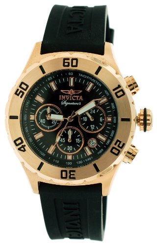 Купить Invicta Signature II Chronograph Rose Gold-tone Black Rubber ...