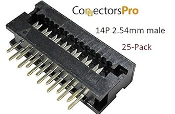 Amazon.com: Connectors Pro 25-Pack IDC 2X7 14 Pins Male 2.54mm 0.1" Pitch Dual Row Plugs for 1 ...