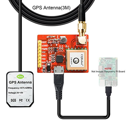 Buy CQRobot Red FR4 PCB L80-39 USB-Port-GPS Module and 3 Meters Antenna Kit, Support Raspberry ...