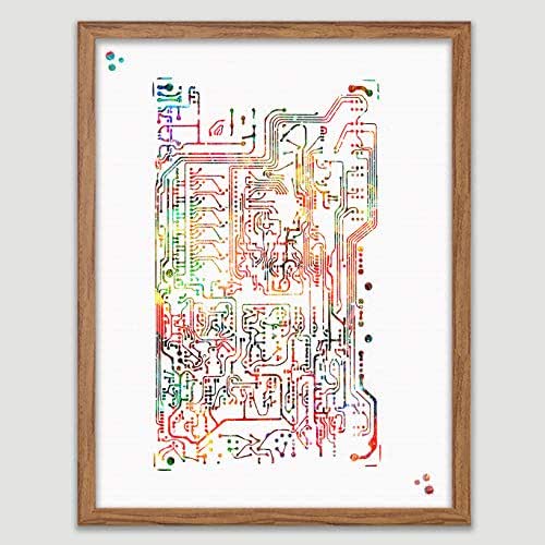 Amazon.com: Circuit Board Watercolor Art Print Computer Science Wall ...