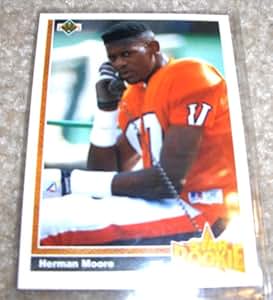 Amazon.com : 1991 Upper Deck Herman Moore #17 NFL Football Rookie Card ...
