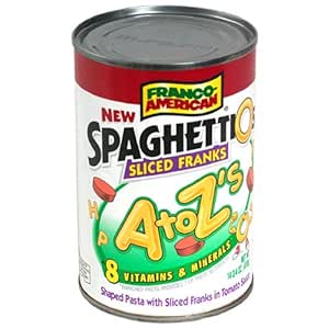 Amazon.com : Campbell's Spaghetti Os A To Z with Sliced Franks, 14.75 ...