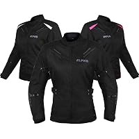ALPHA CYCLE GEAR ALL SEASON WOMEN MOTORCYCLE JACKET WATERPROOF RIDING ...