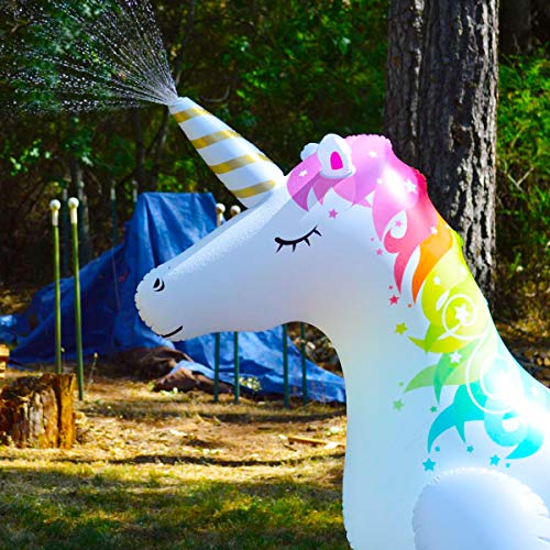 Lovinouse Large Inflatable Unicorn Yard Sprinkler, Giant Water ...