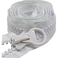 Amazon.com: YaHoGa #20 Super Large Plastic Zipper White Heavy Duty ...